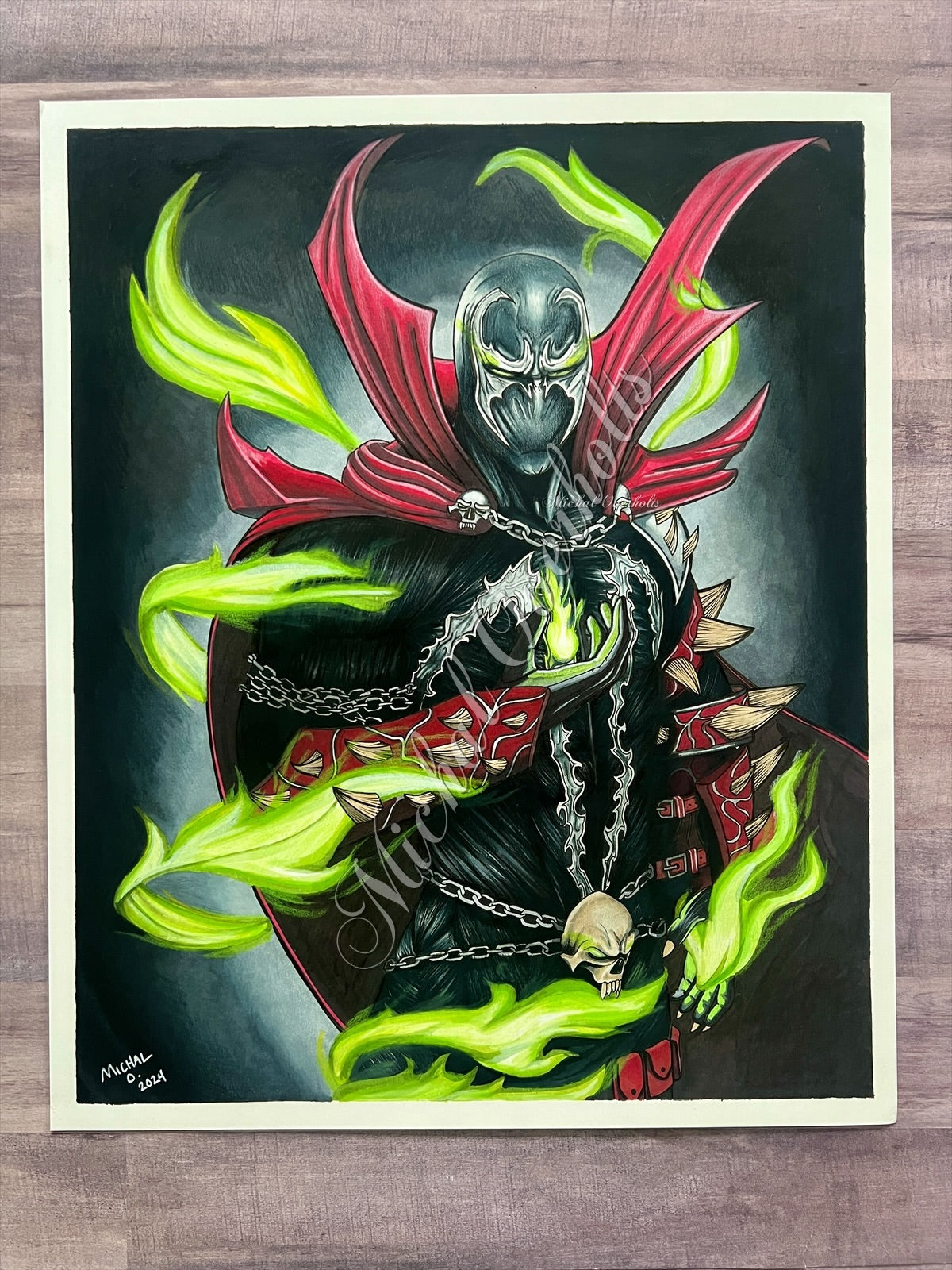Original Drawing: Spawn 2024 Full Color Drawing – Art By Michal Overholts