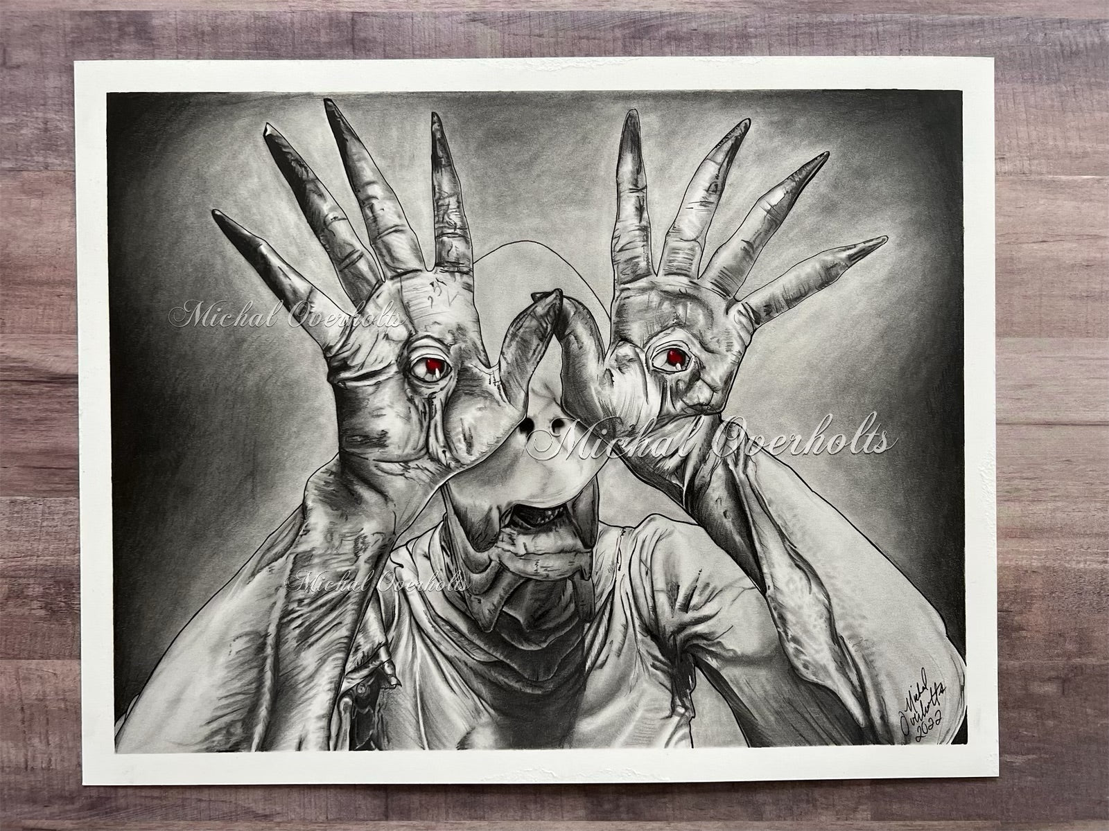 The Pale Man Graphite Drawing Print – Art By Michal Overholts